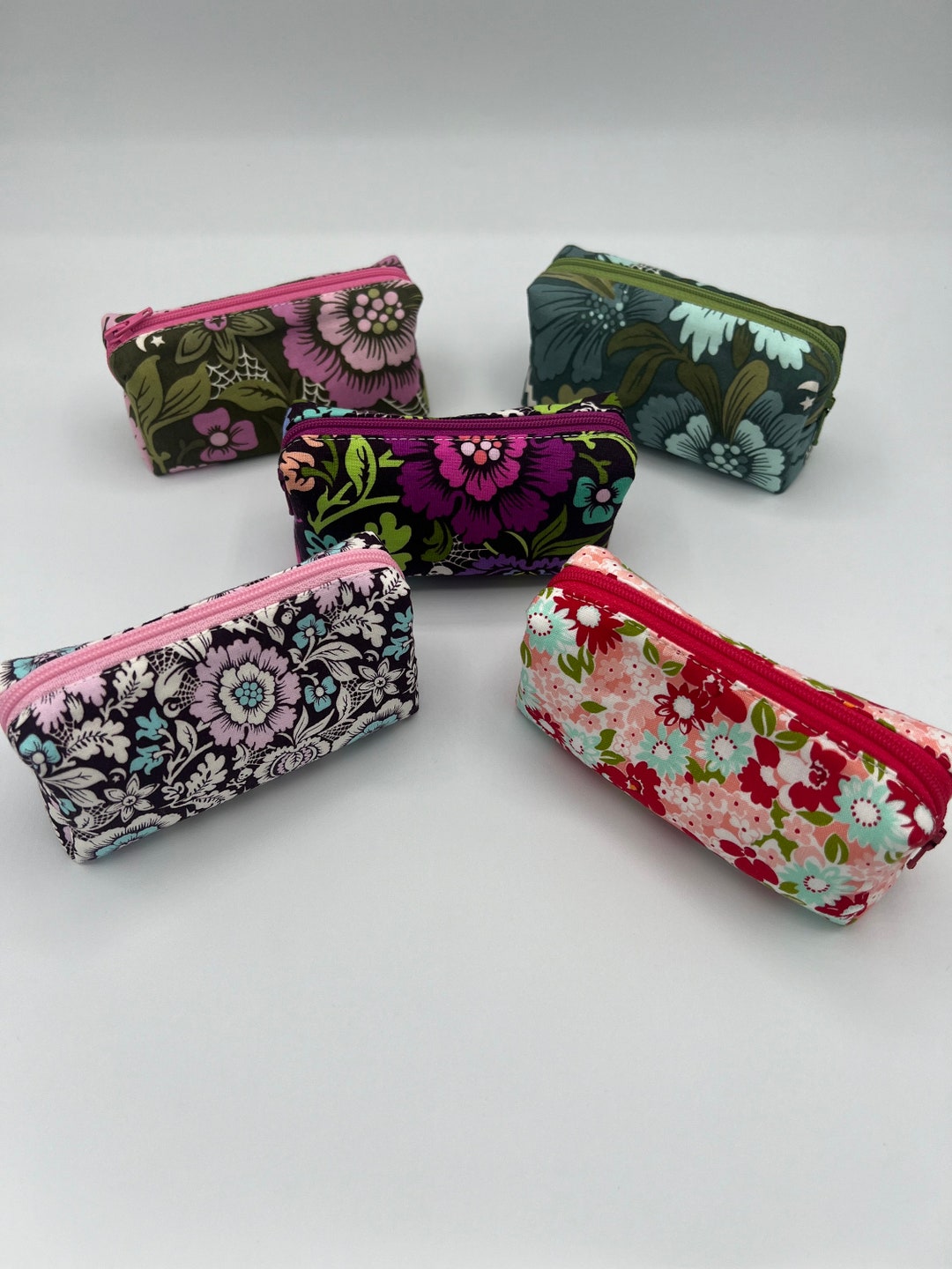 Mini Boxy Zipper Pouch Tula Pink - Floral Zipper Pouch - Mini Box Bag ...