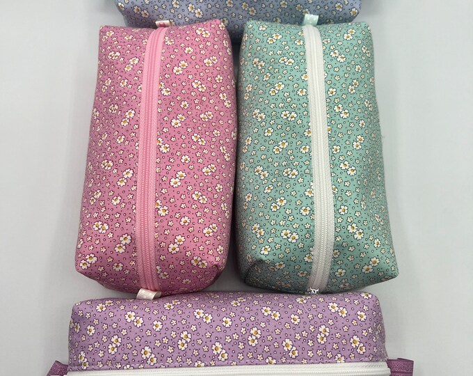 Boxed Zippy Bag Mini Flowers Pastel/ Boxed Makeup Bag/ Travel Bag ...