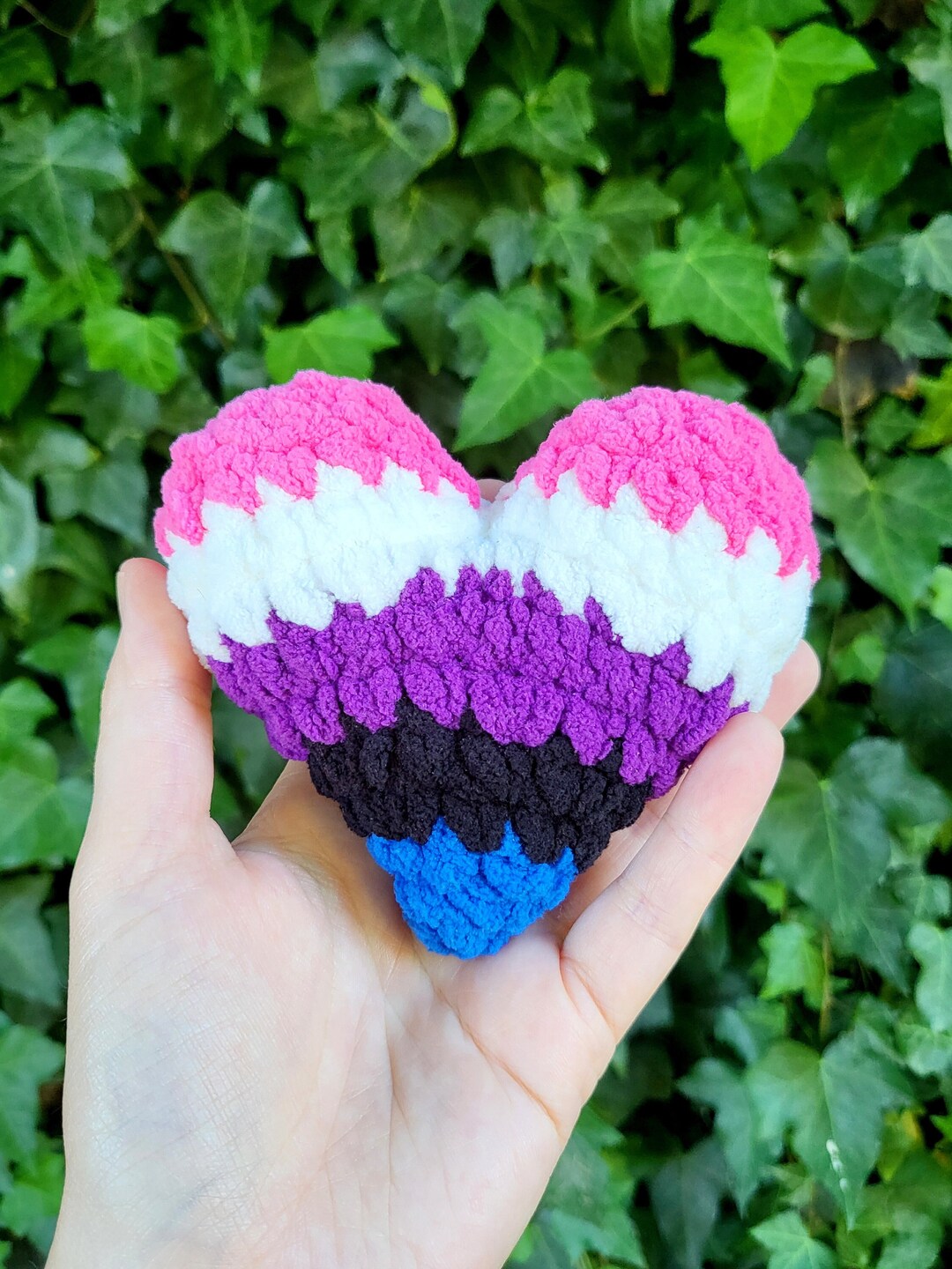 Mini Genderfluid Pride Heart Plushie | Made to Order by Queer Artist ...