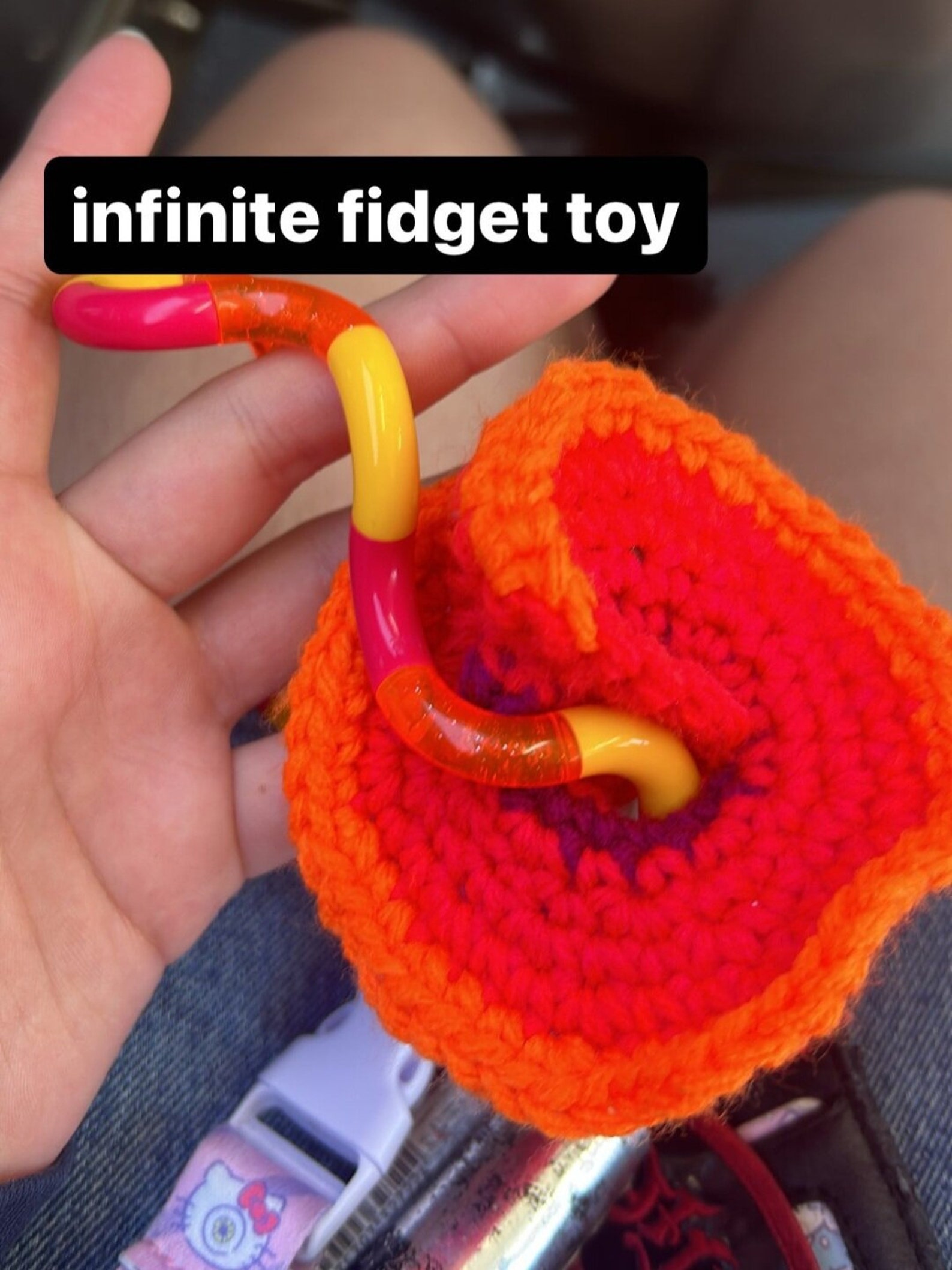 Never-ending Fidget Toy | Crochet Rainbow Möbius Strip - Etsy