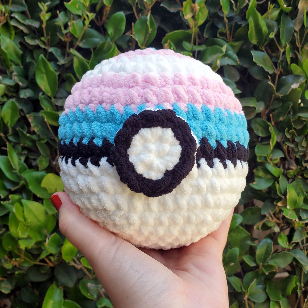 Trans Pride Ball Pokéball Plushie | Made to Order Pokémon Toy, LGBTQIA+ ...