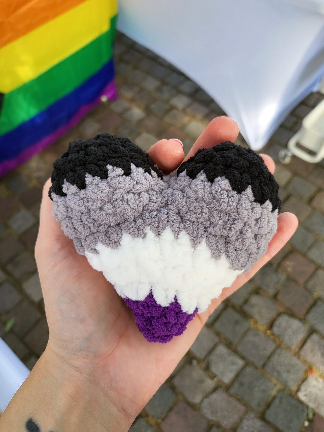 Mini Ace Pride Heart Plushie Made to Order by Queer Artist Handmade ...