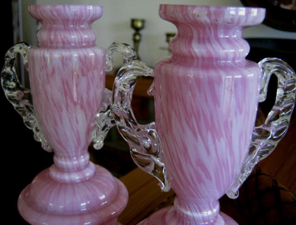 Pair of Welz Glass Trophy Vases. - Etsy