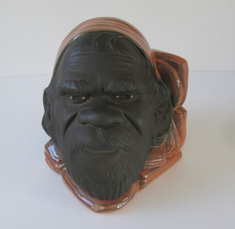 Studio Anna Pottery Aboriginal Face Bookend - Door Stop - Etsy