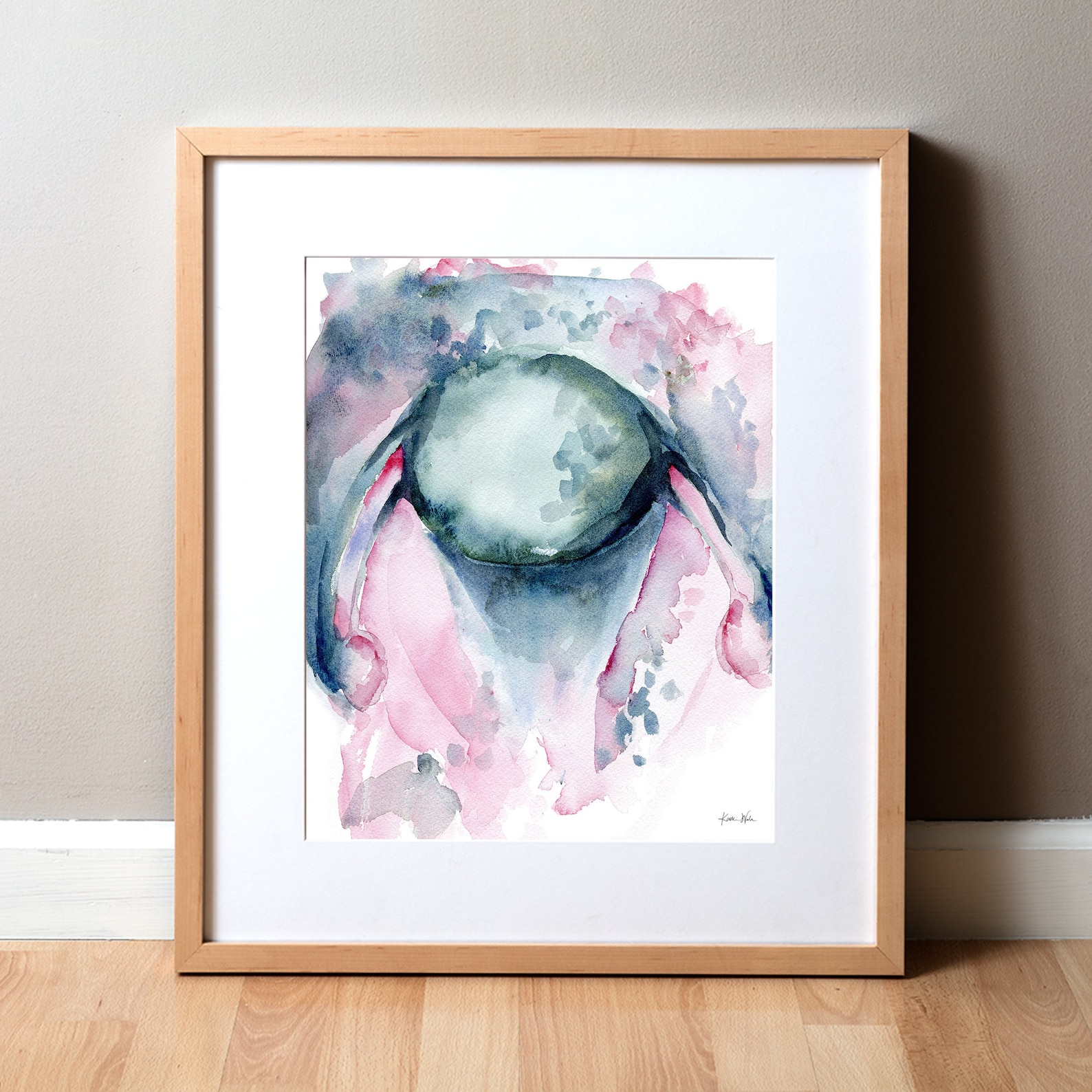 Abstract Uterus Watercolor Print in Blue and Pink - OBGYN and Female ...