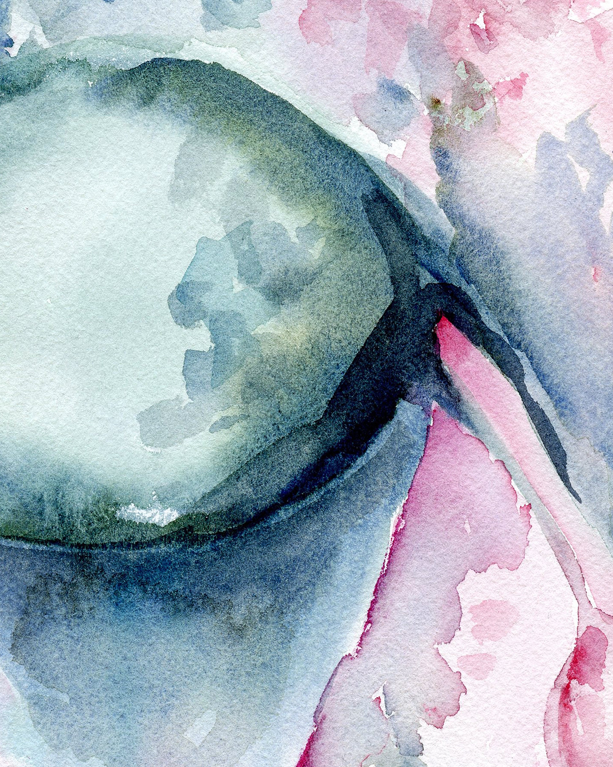 Abstract Uterus Watercolor Print in Blue and Pink - OBGYN and Female ...