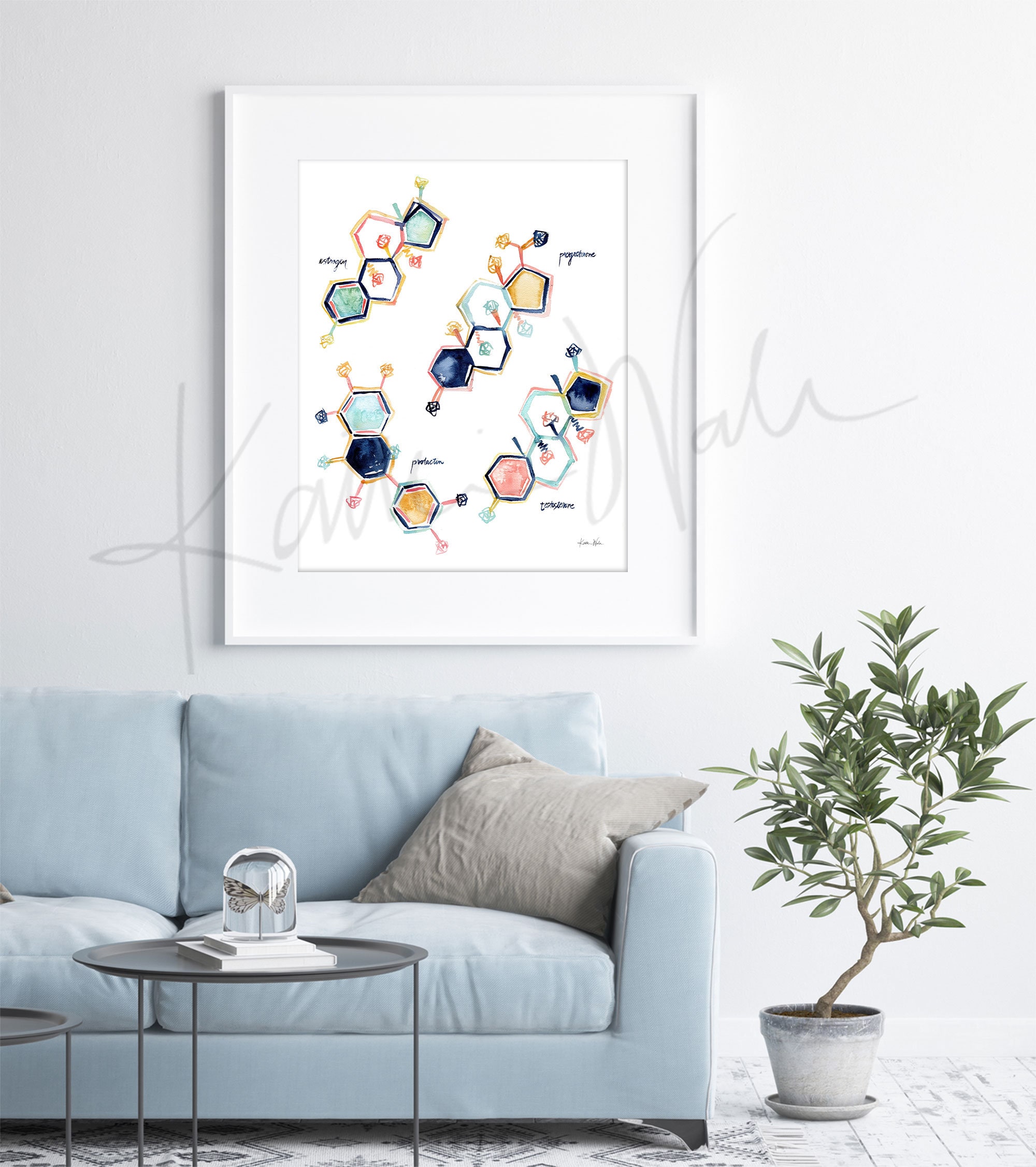 Reproductive Hormones Watercolor Poster - Hormone Art - Fertility Art ...
