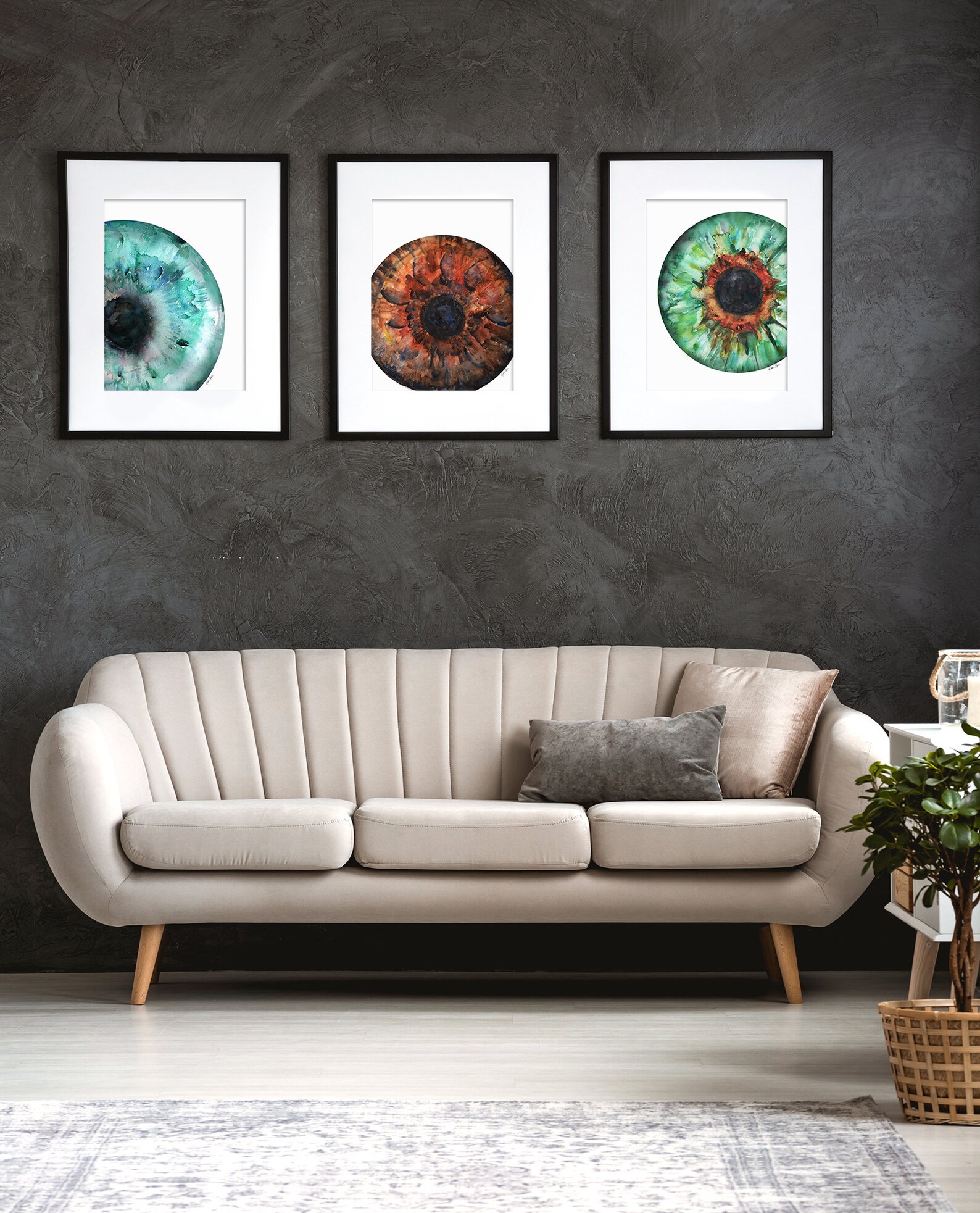Set of 3 Iris Prints With Blue, Green and Brown- Eye Art - Eye Anatomy ...