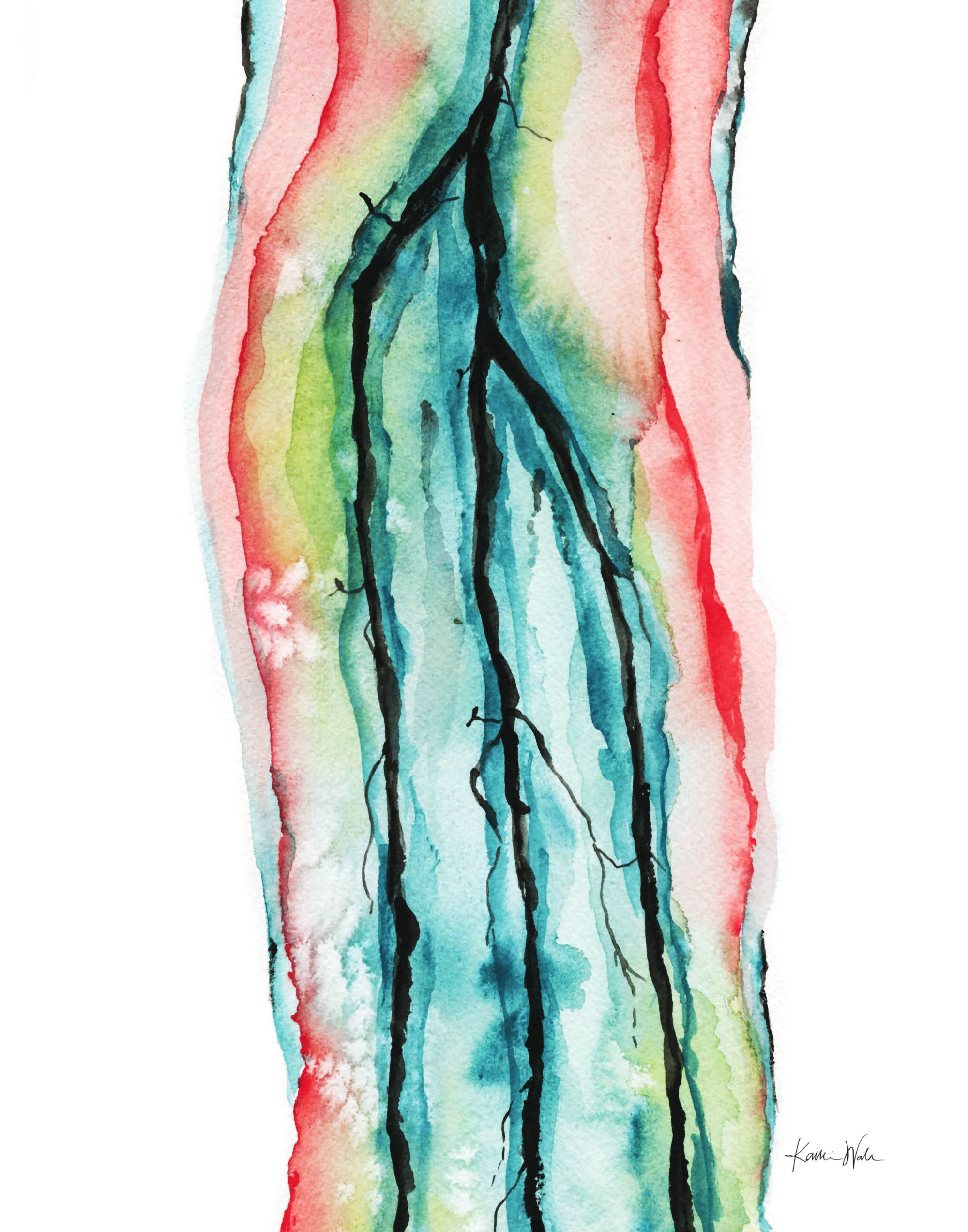 Three Vessel Runoff Watercolor Print Pulmonology Anatomy | Etsy