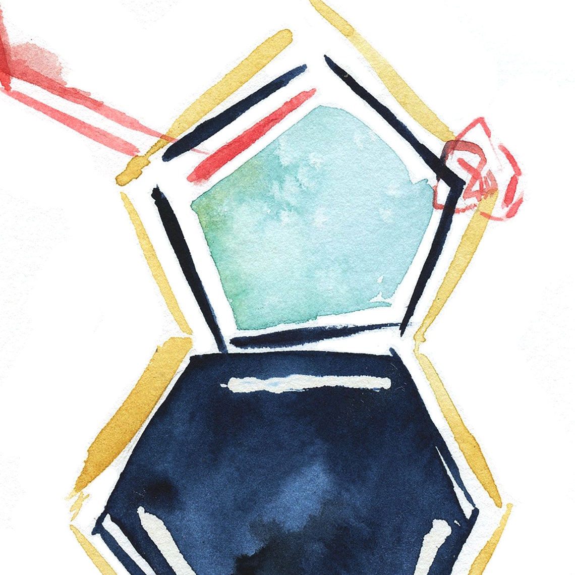 Serotonin Watercolor Print Happy Hormones Abstract Anatomy | Etsy