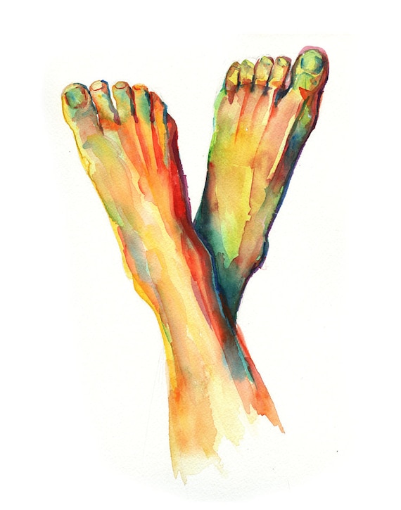 Watercolor Painting Feet