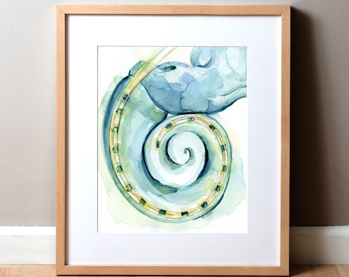 Eardrum Watercolor Print - Speech Path and Audiology and ENT Art - Ear ...