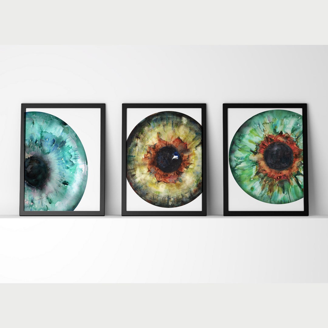 Set of 3 Iris Prints With Blue, Green and Hazel - Eye Art - Eye Anatomy ...