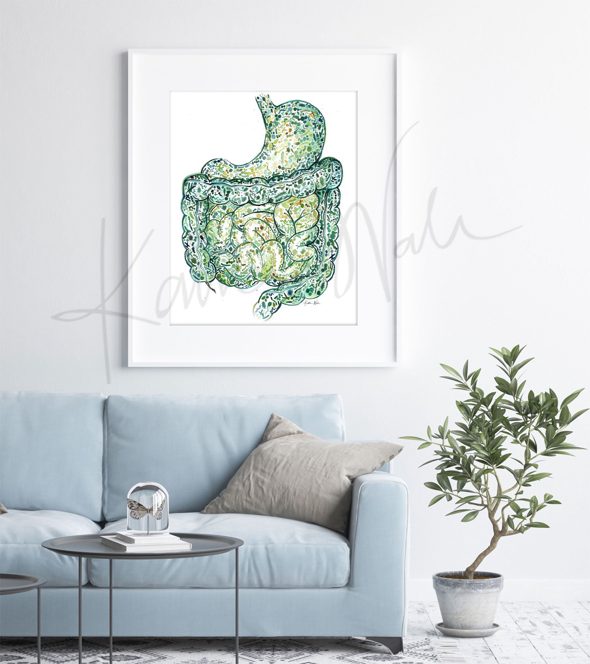 Gut Microbiome Watercolor Print - Gut Health - Gastrointestinal Art ...