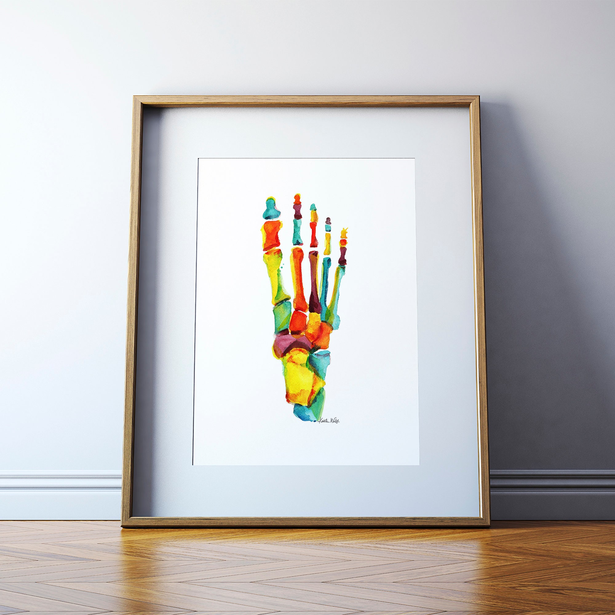 Bones of the Foot in Summer Colors - Foot Anatomy Print - Podiatry ...
