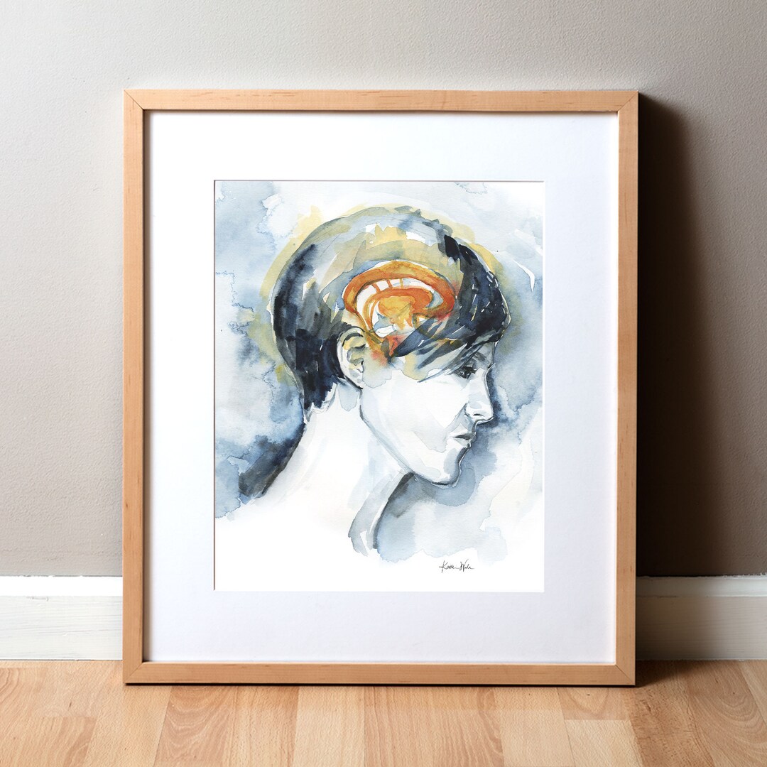 Limbic System Watercolor Print - Psychologist Gift - Brain Art - Etsy
