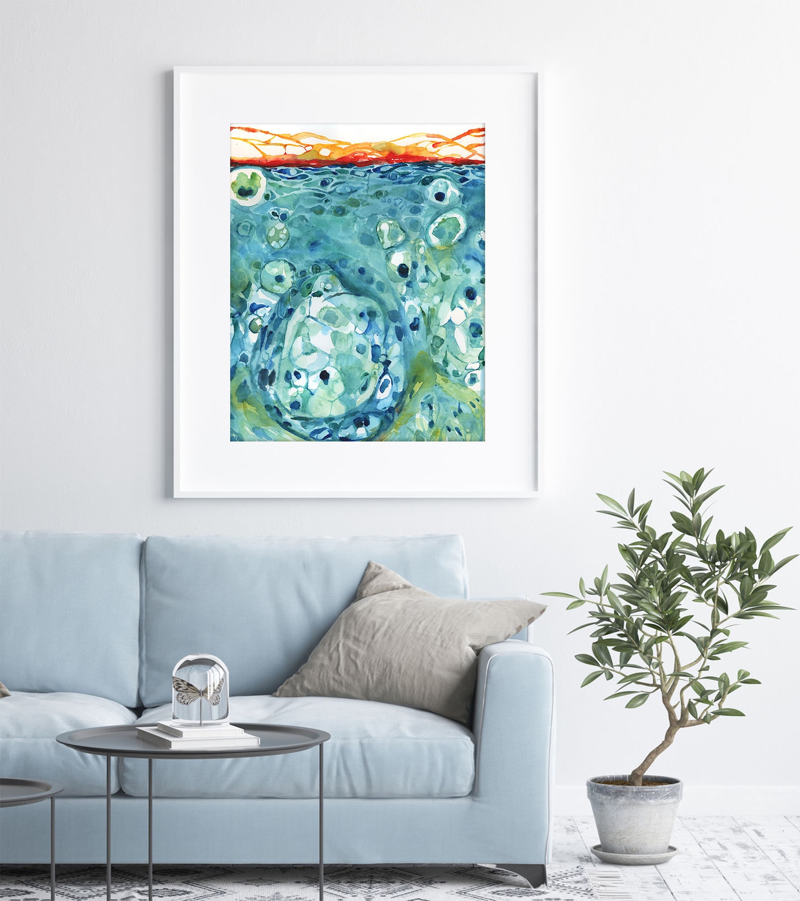Squamous Watercolor Print - Skin Cell Art - Integumentary System ...