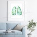 Lung Disease Prevention Painting - Pulmonary Art - Lung Watercolor ...