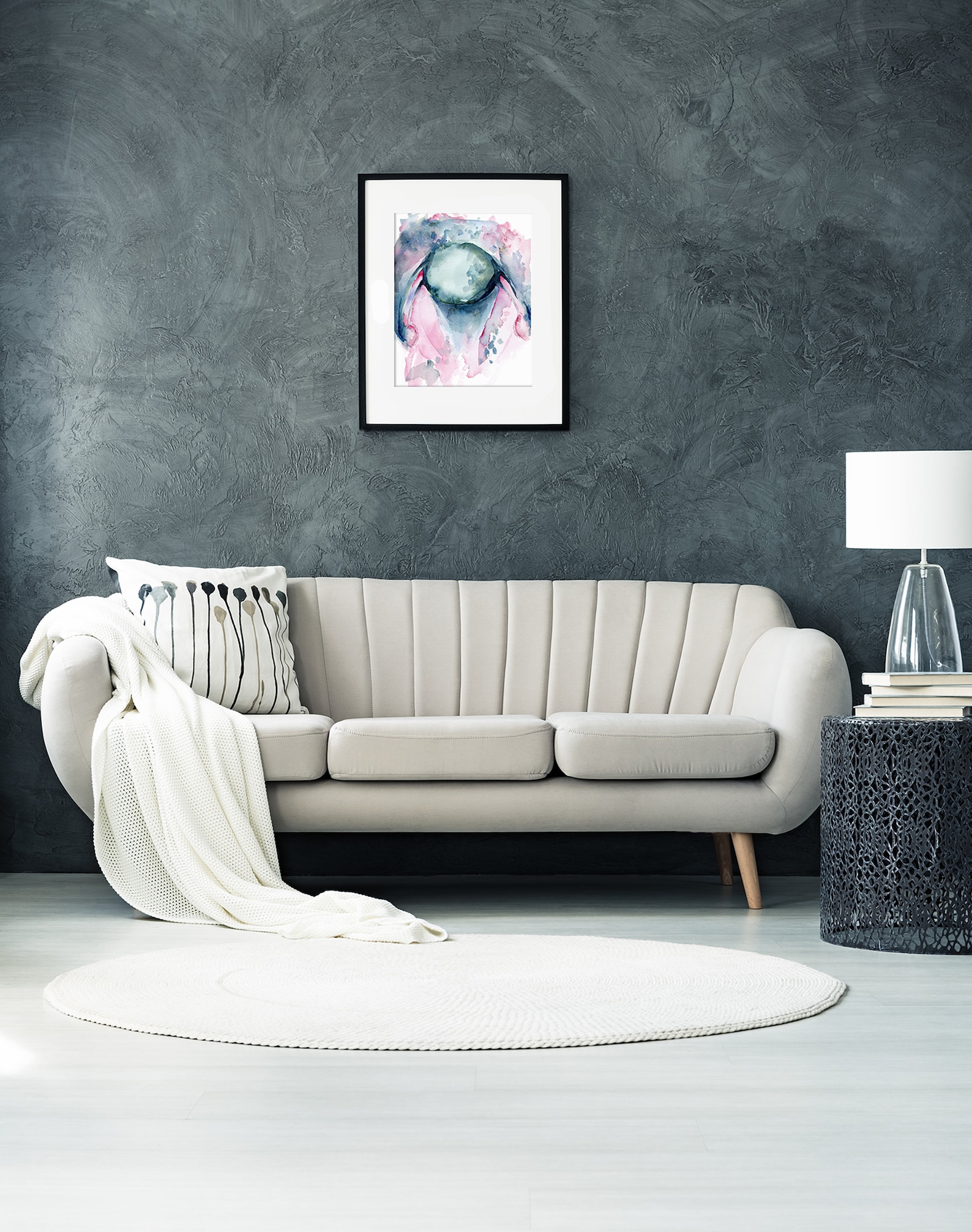 Abstract Uterus Watercolor Print in Blue and Pink - OBGYN and Female ...