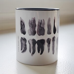 Dental Teeth Histology Art Mug - Black and White Tooth Mug - Dentistry ...