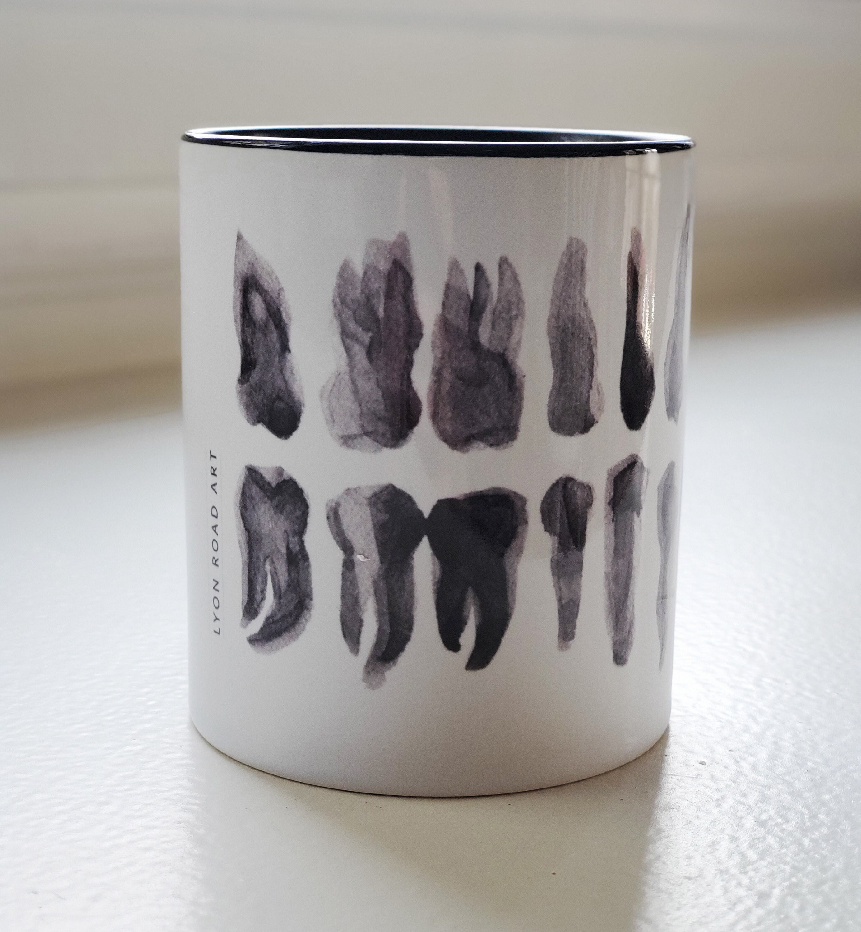 Dental Teeth Histology Art Mug Black and White Tooth Mug - Etsy