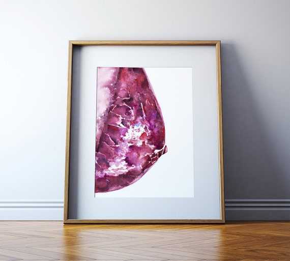 Pink Mammogram Watercolor Print Breast Art Print Abstract - Etsy