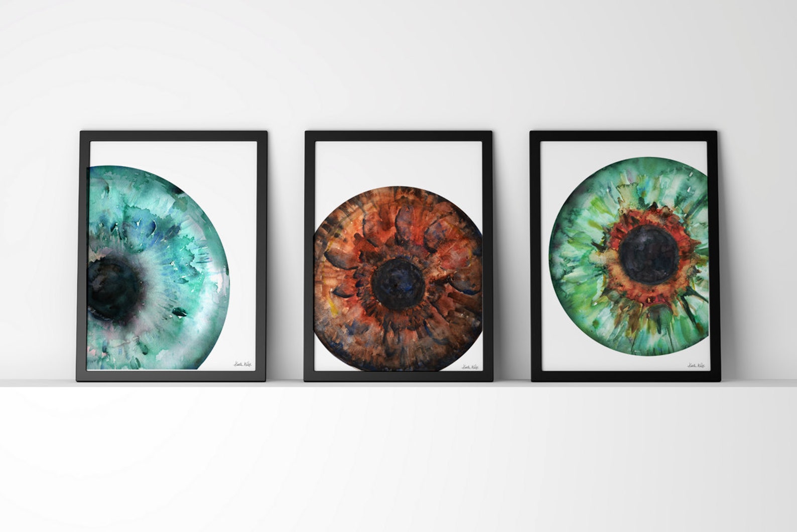Set of 3 Iris Prints With Blue, Green and Brown- Eye Art - Eye Anatomy ...