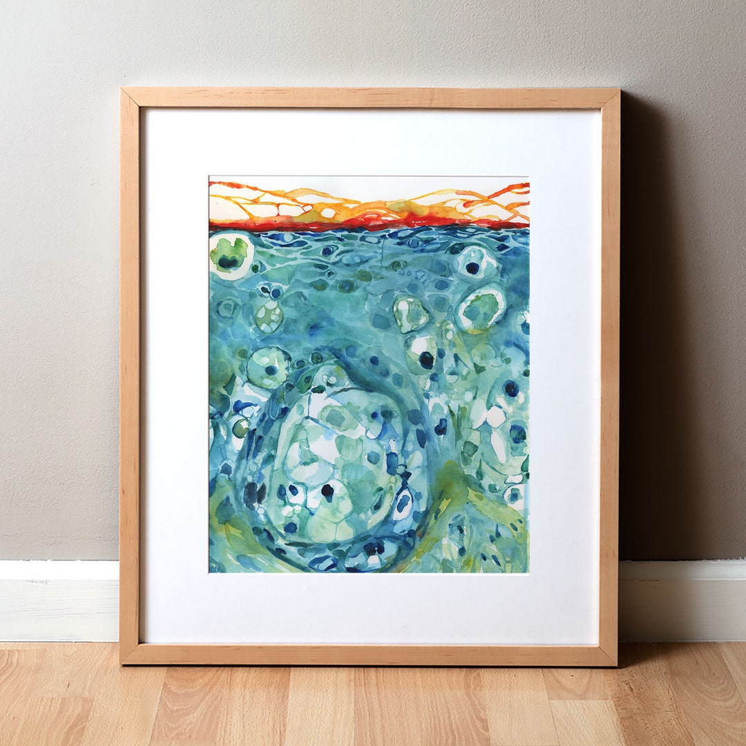 Squamous Watercolor Print - Skin Cell Art - Integumentary System ...