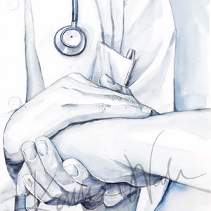 The Therapeutic Relationship Watercolor Print - Human Connection ...