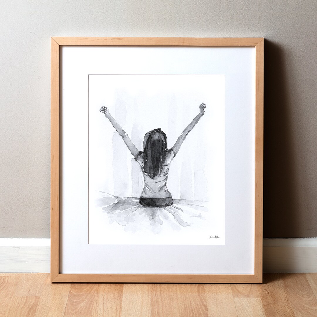 Well Rested Watercolor Print - Sleep Art - Sleep Study - Bedroom Art - Etsy