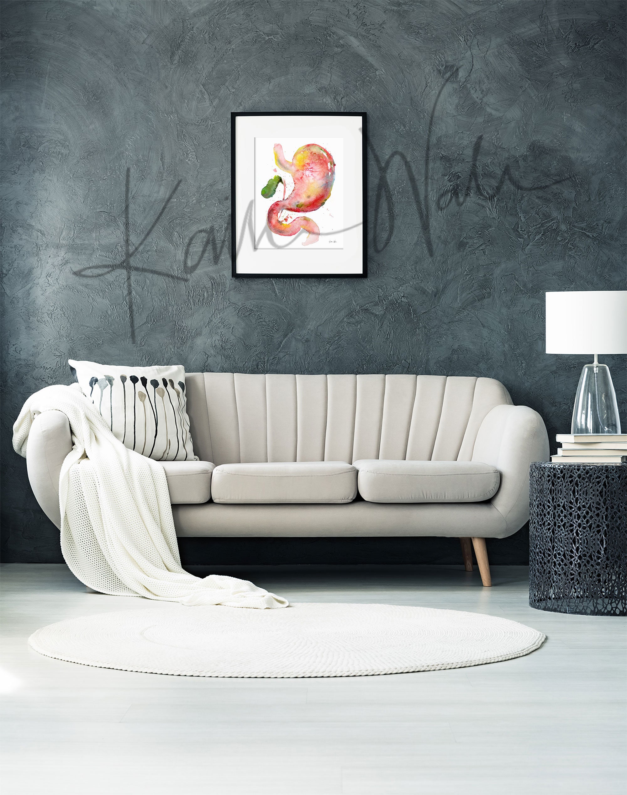 Stomach, Duodenum & Gallbladder Watercolor Print - Gastrointestinal Art ...