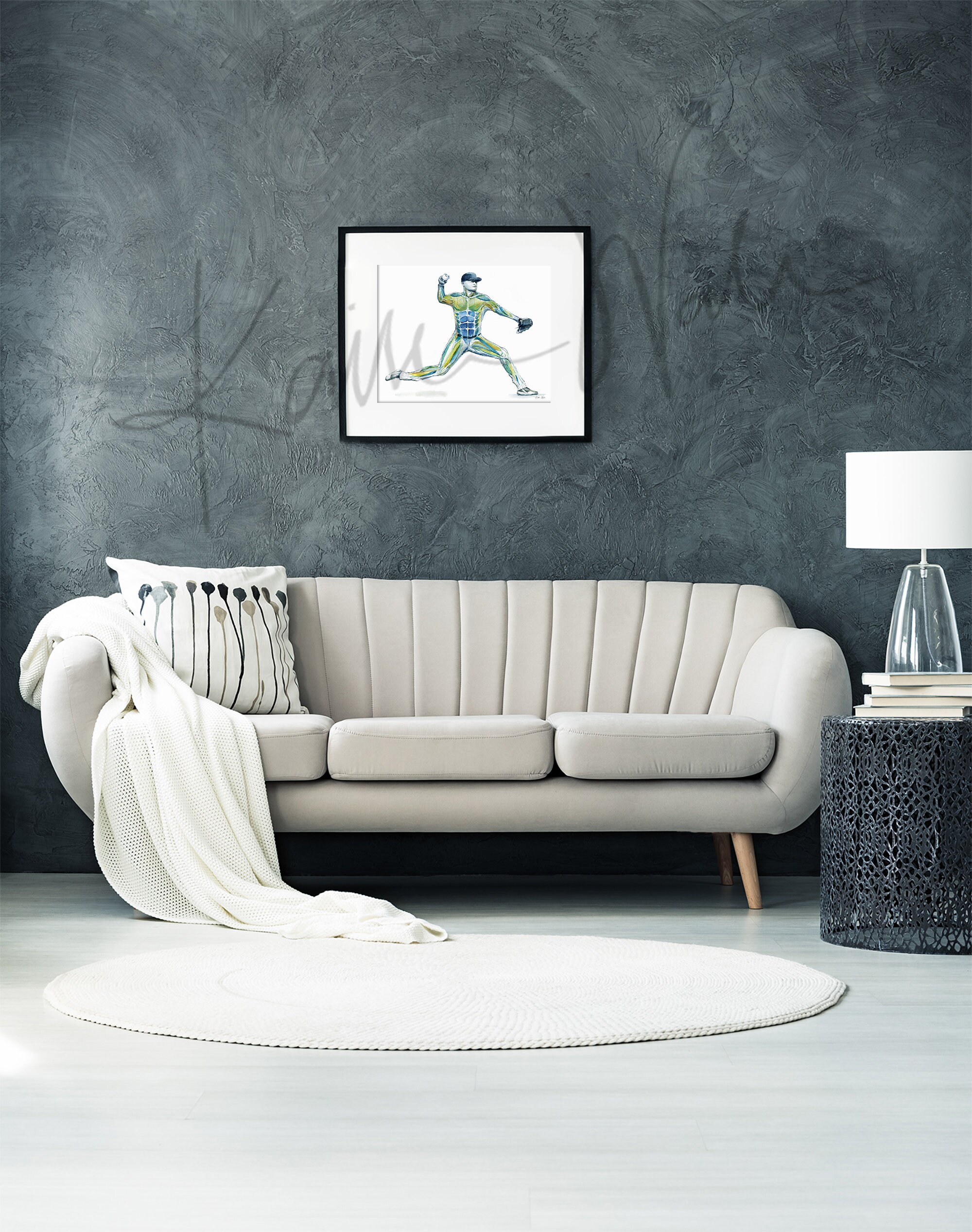 Baseball Anatomy Watercolor Print - Baseball Artwork - Pitcher Art ...