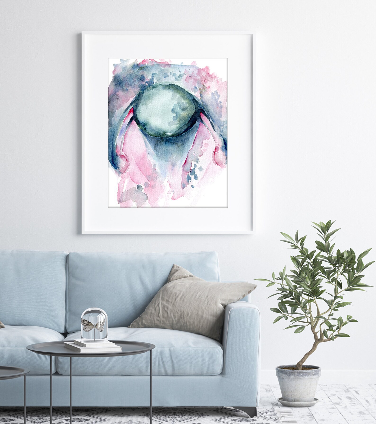 Abstract Uterus Watercolor Print in Blue and Pink - OBGYN and Female ...
