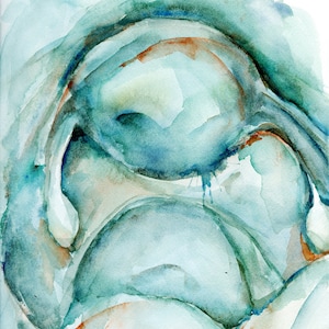 Abstract Uterus in Teal Watercolor Print - OBGYN and Female ...