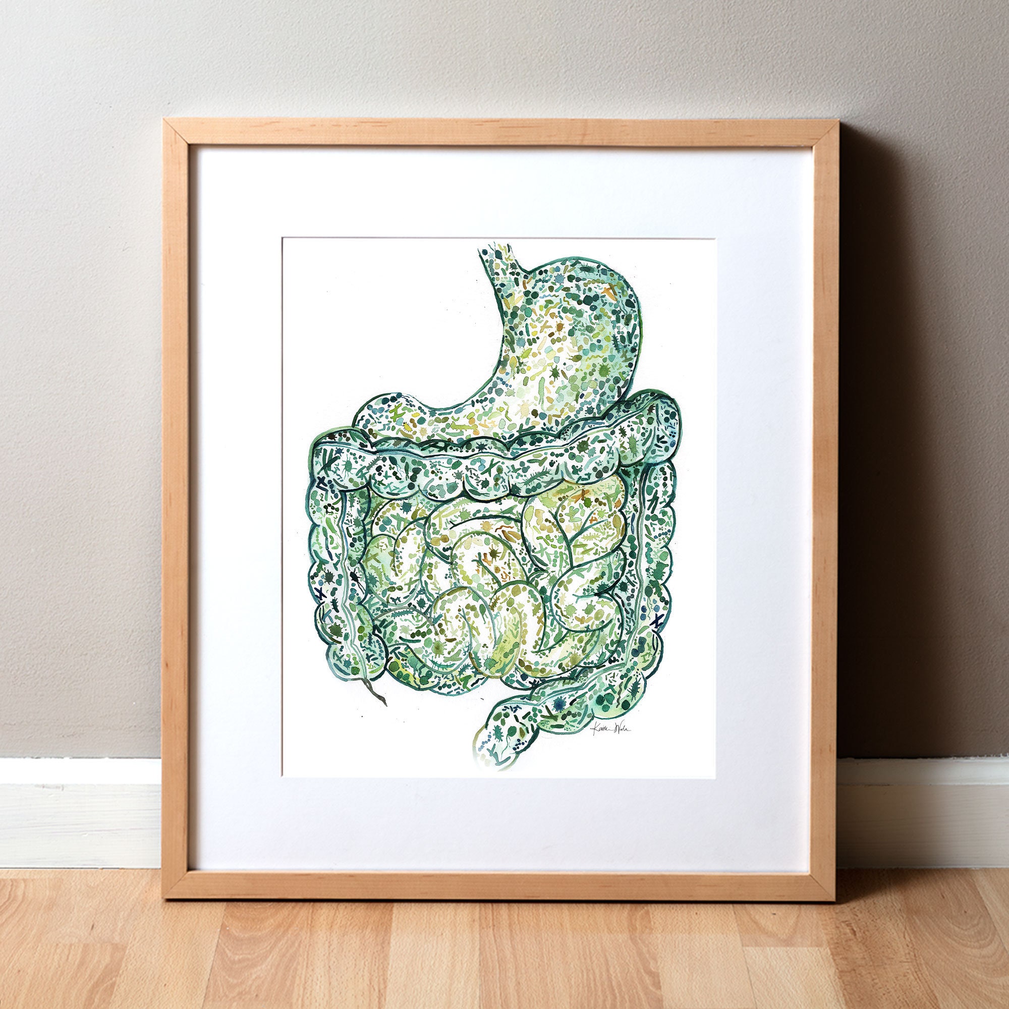 Gut Microbiome Watercolor Print - Gut Health - Gastrointestinal Art ...