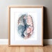 Abstract Uterus Watercolor Print in Blue and Pink OBGYN and Female ...