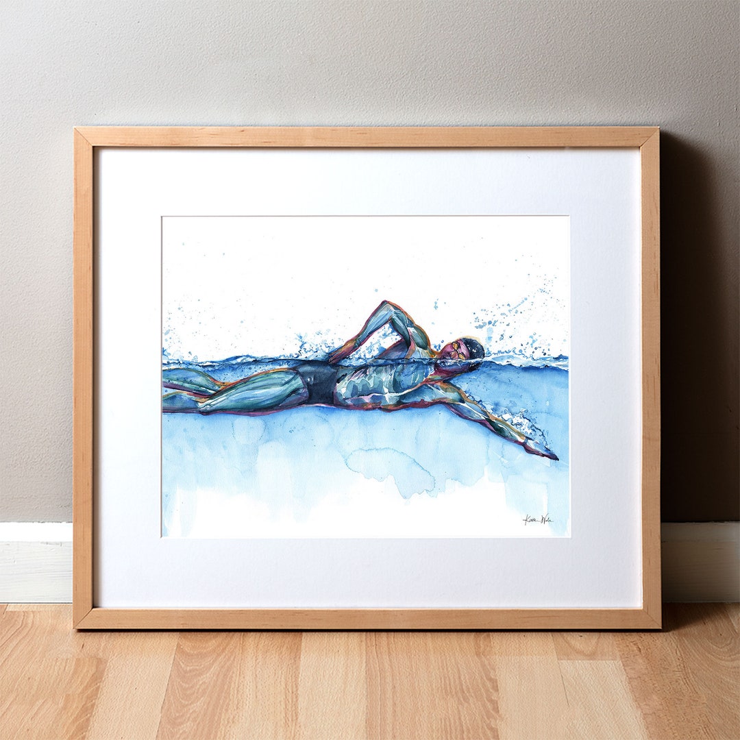 Swimmer’s Anatomy Watercolor Print - Swim Artwork - Swim Art Print ...