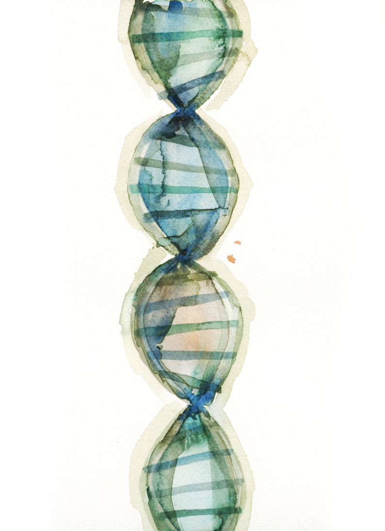 DNA Watercolor Print Genetics Watercolor Art Print - Etsy