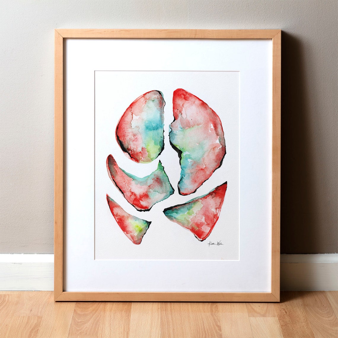 Abstract Lung Anatomy Watercolor Print Pulmonology Breathing - Etsy