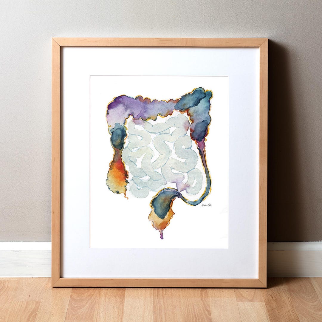 BM Colon Watercolor Print - Colonoscopy Art - Abstract Anatomy Art - Etsy