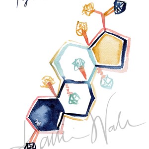 Progesterone Hormone Watercolor Print - Hormone Art - Gift for OBGYN ...