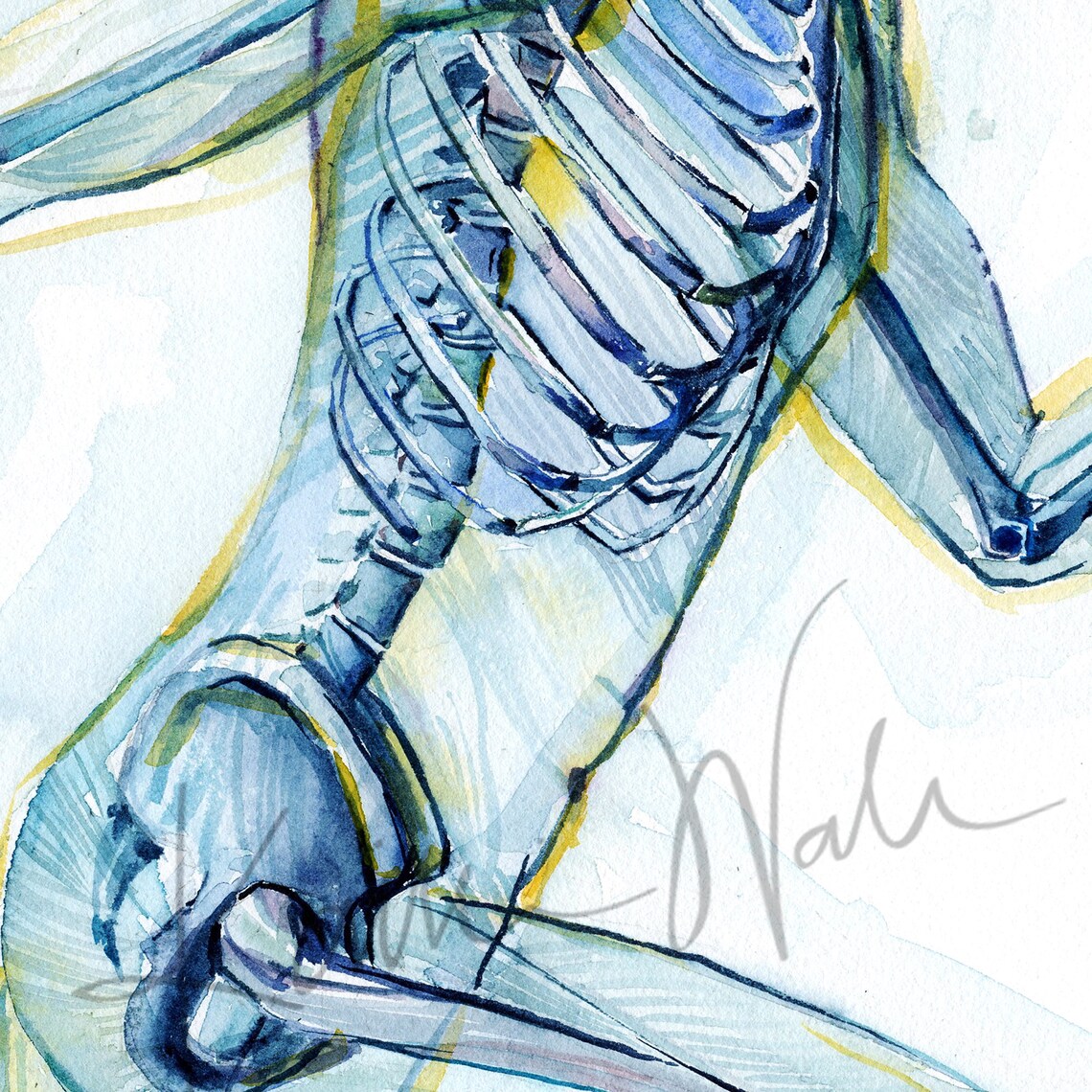 Runners Anatomy Watercolor Print Running Art Gift for - Etsy