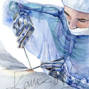 Surgery Ergonomics Watercolor Print - Surgical Art - Gift for Surgeon ...