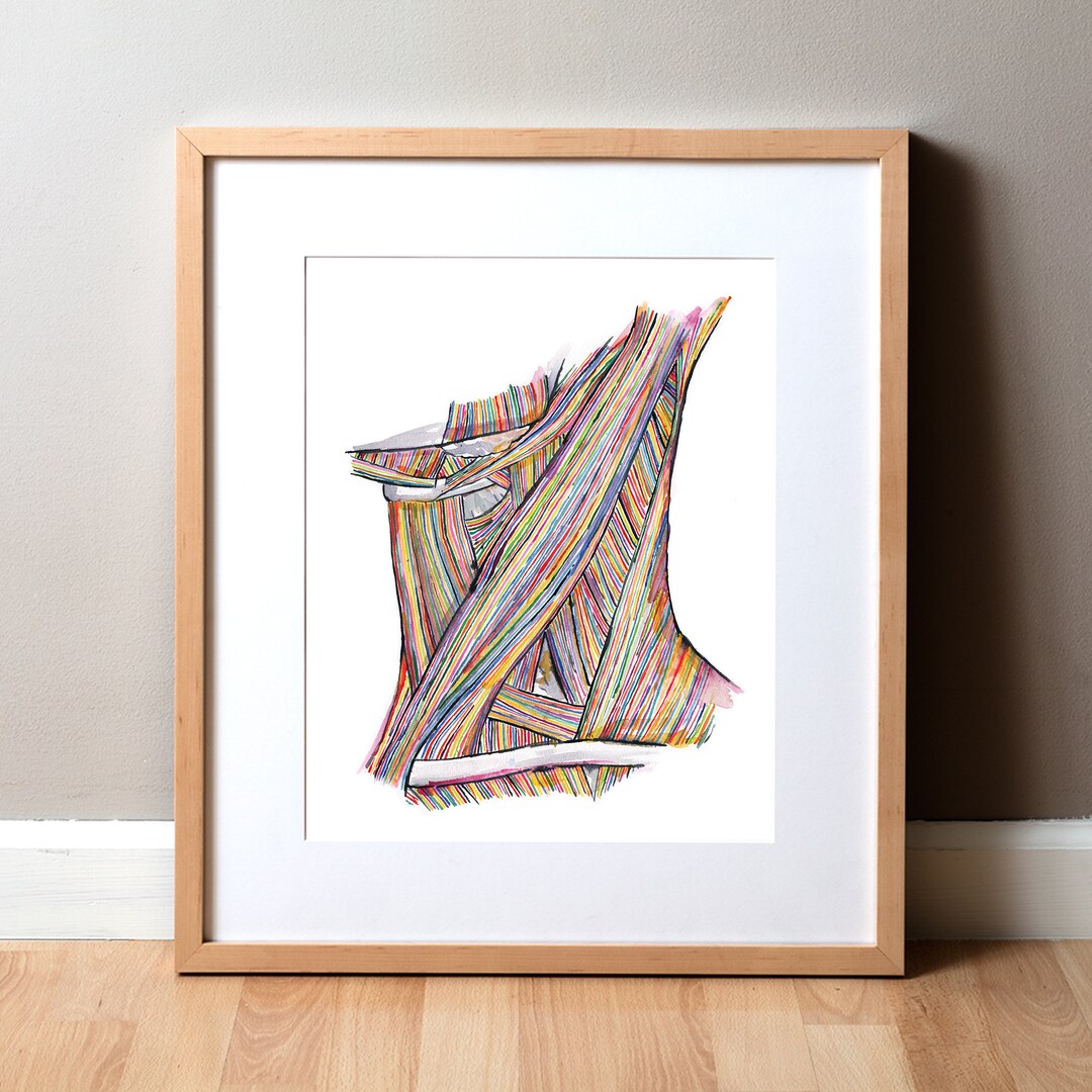 Bright Muscles of the Neck - Muscle Painting - Gift for Massage ...