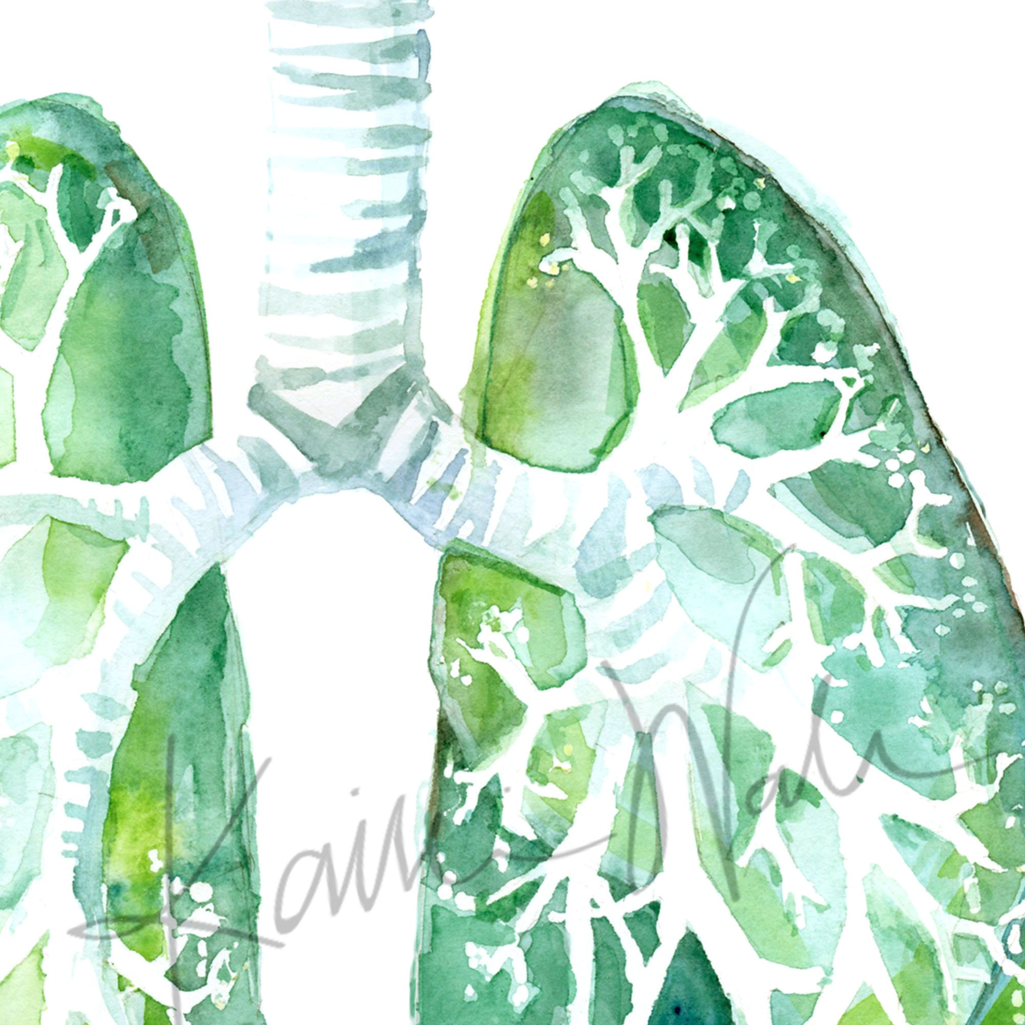 Lung Disease Prevention Painting Pulmonary Art Lung | Etsy