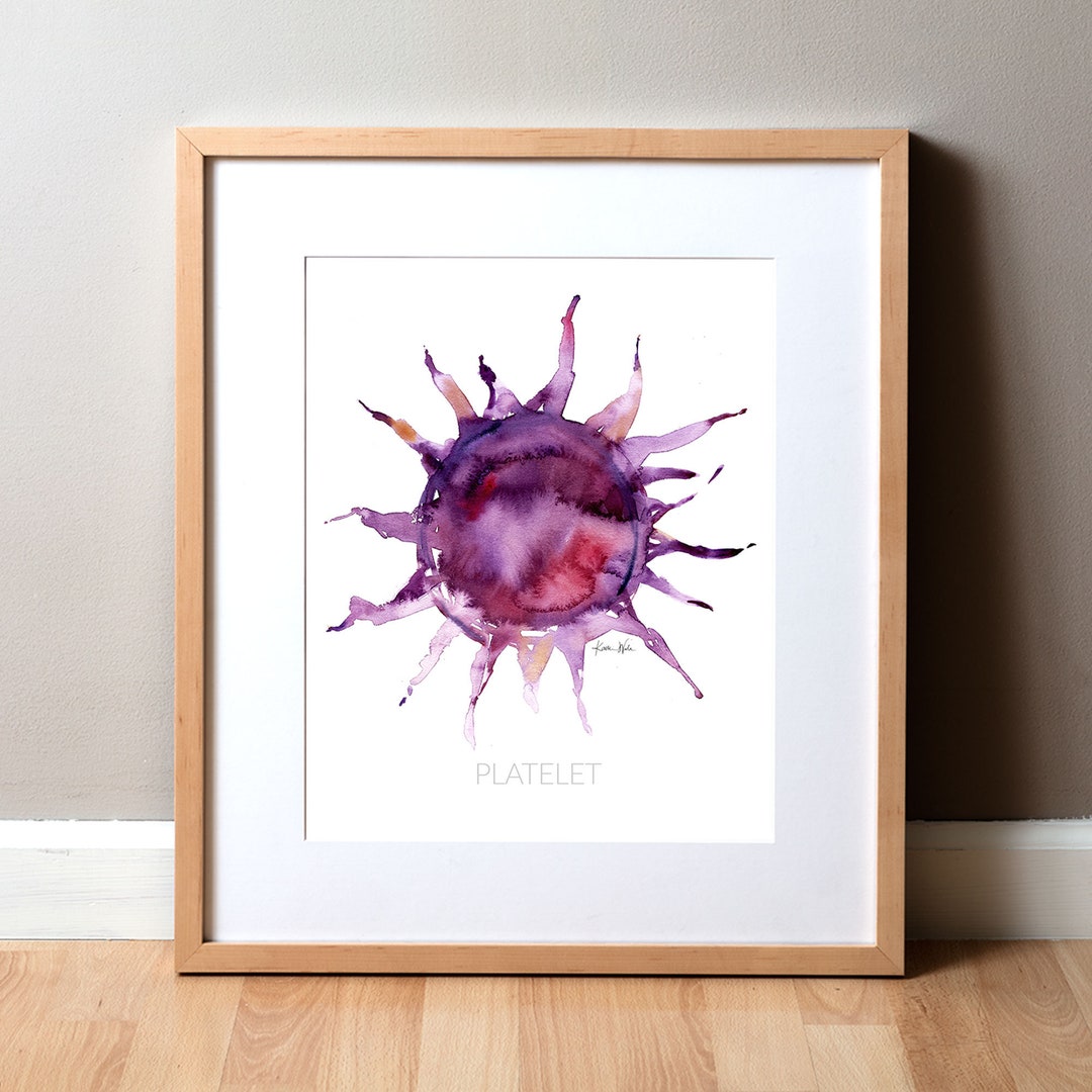 Platelet Watercolor Painting - Hematology Art - Gift for Hematologists ...