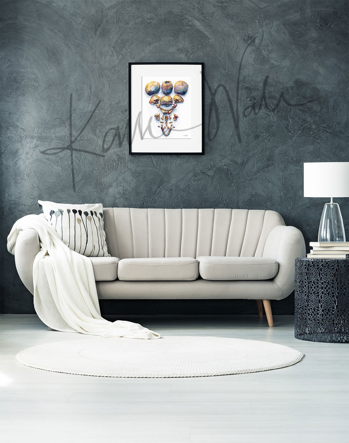 Exploded View of Skull I Watercolor Print - Skull Art - Bones ...