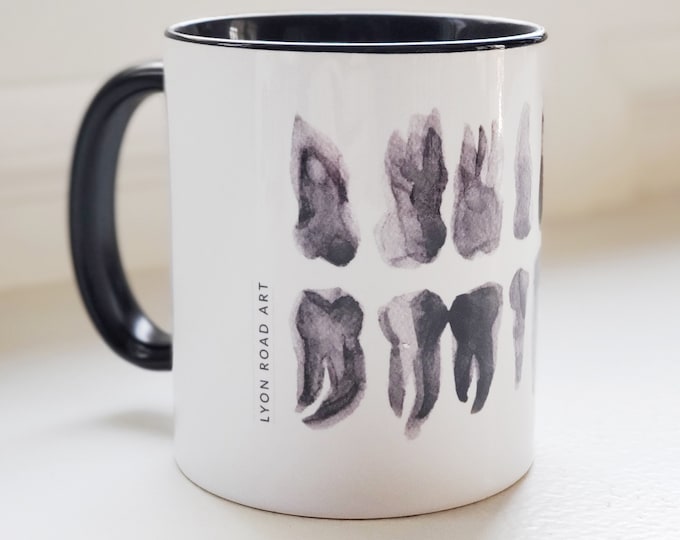 Handmade Ceramic Mug in Floating Tooth Stamp - Etsy