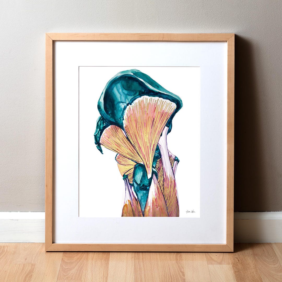 Gilded Hip Joint Watercolor Print - Muscle Painting - Labeled Muscle ...