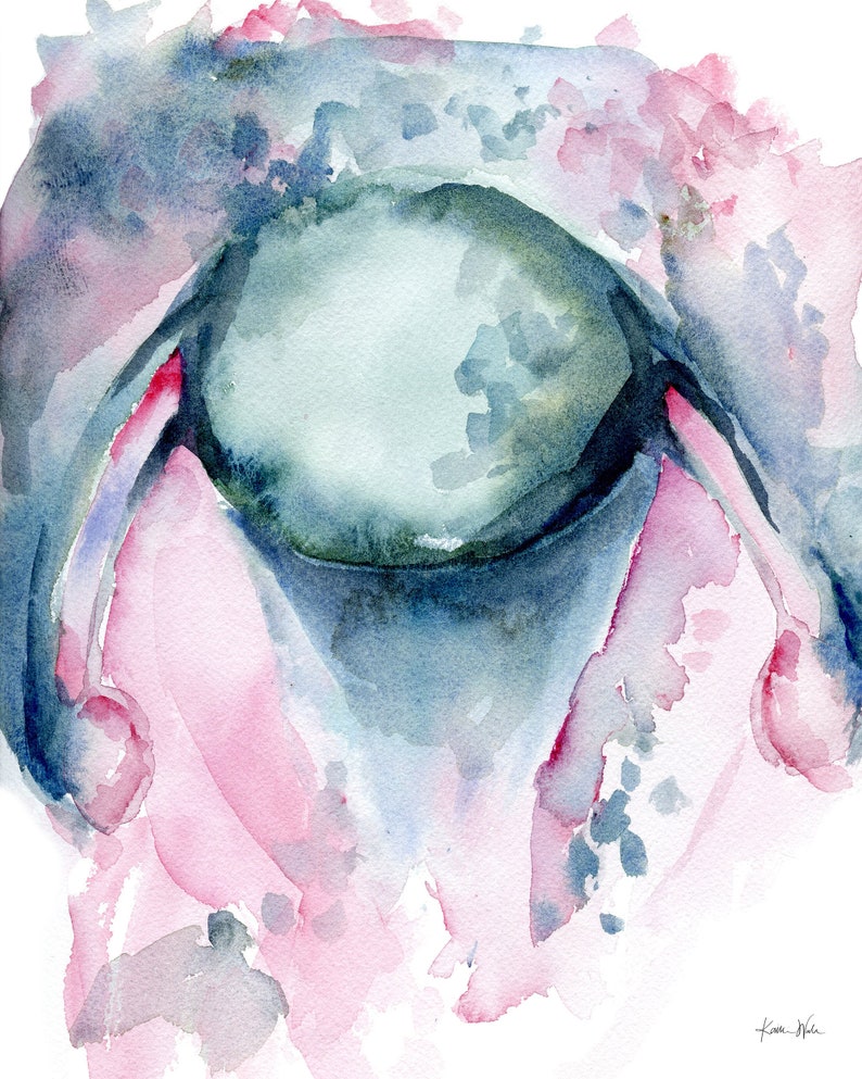 Abstract Uterus Watercolor Print in Blue and Pink - OBGYN and Female ...